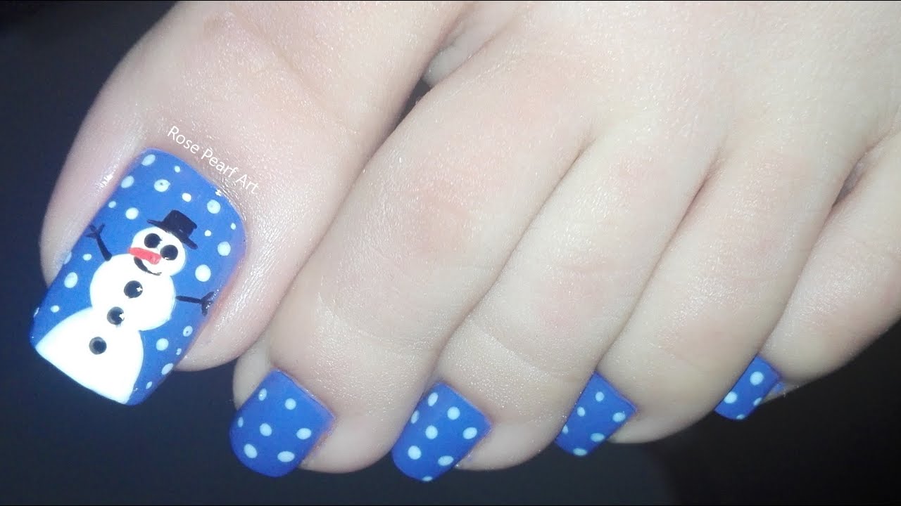 Snowman Pedicure for Christmas- Toe Nail Art Tutorial- VLOGMAS D9 ...