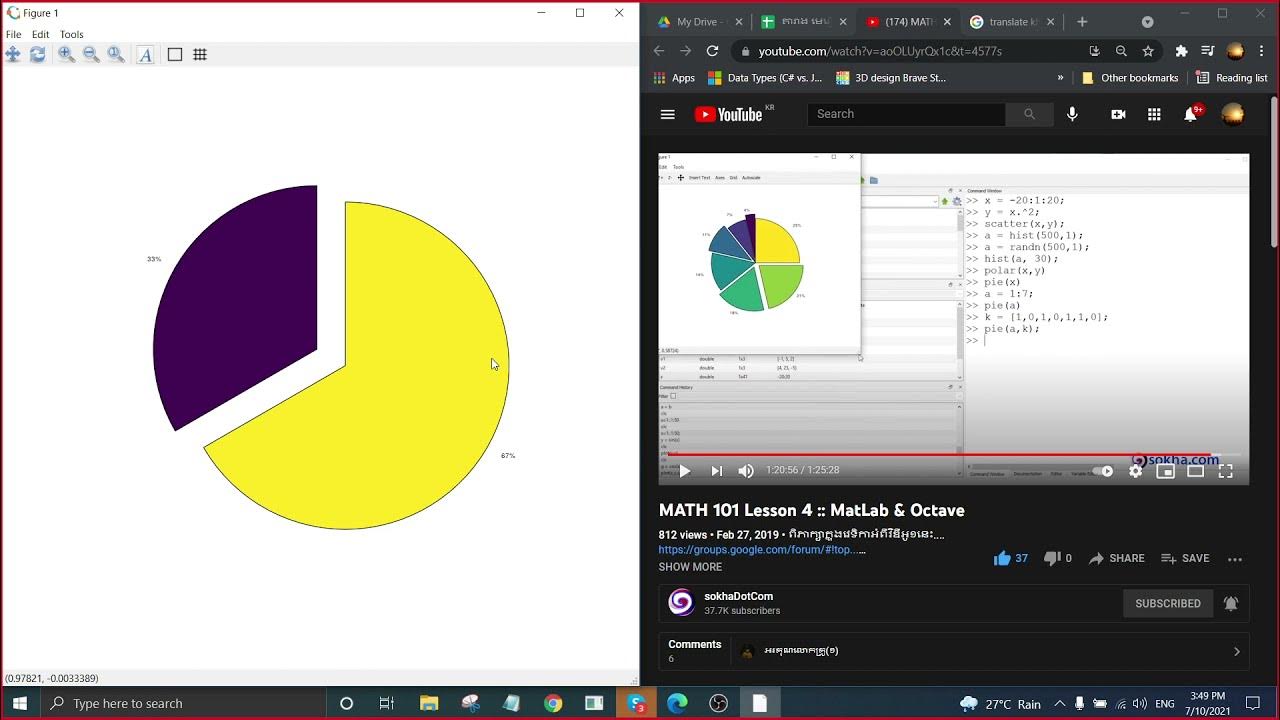 Octave pie graph - YouTube