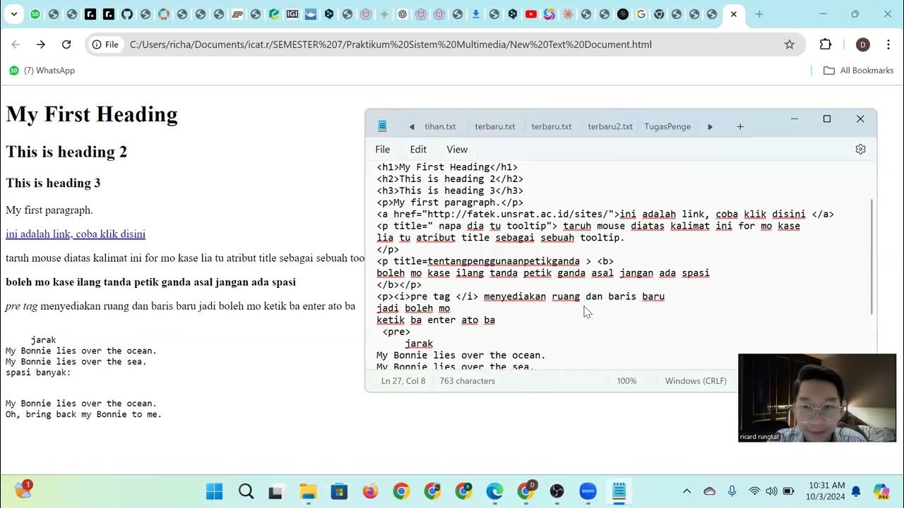 Praktikum Sistem Multimedia - Modul 1 HTML - YouTube