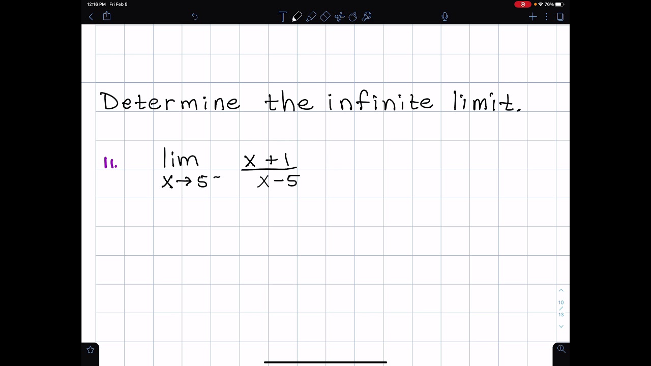 2.2 #11 Determining an Infinite Limit - YouTube