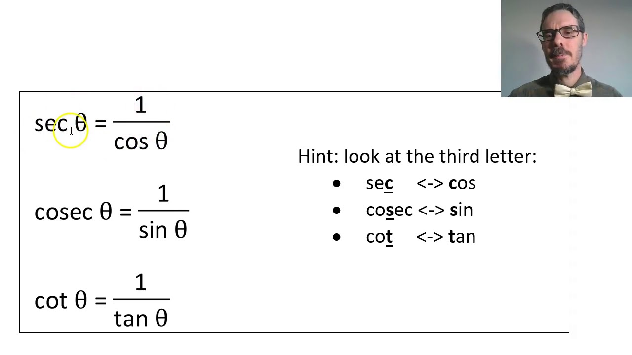 17 Reciprocal Functions Sec Cosec And Cot YouTube