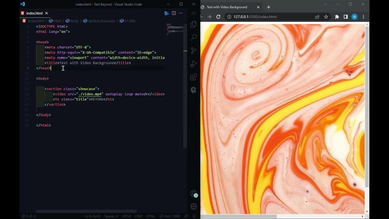 Text with Video Background HTML CSS - YouTube