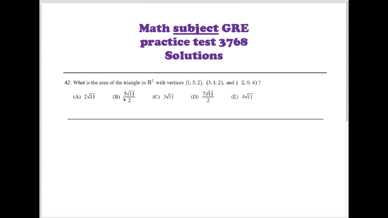 Math subject GRE 3768 problem 42 - YouTube