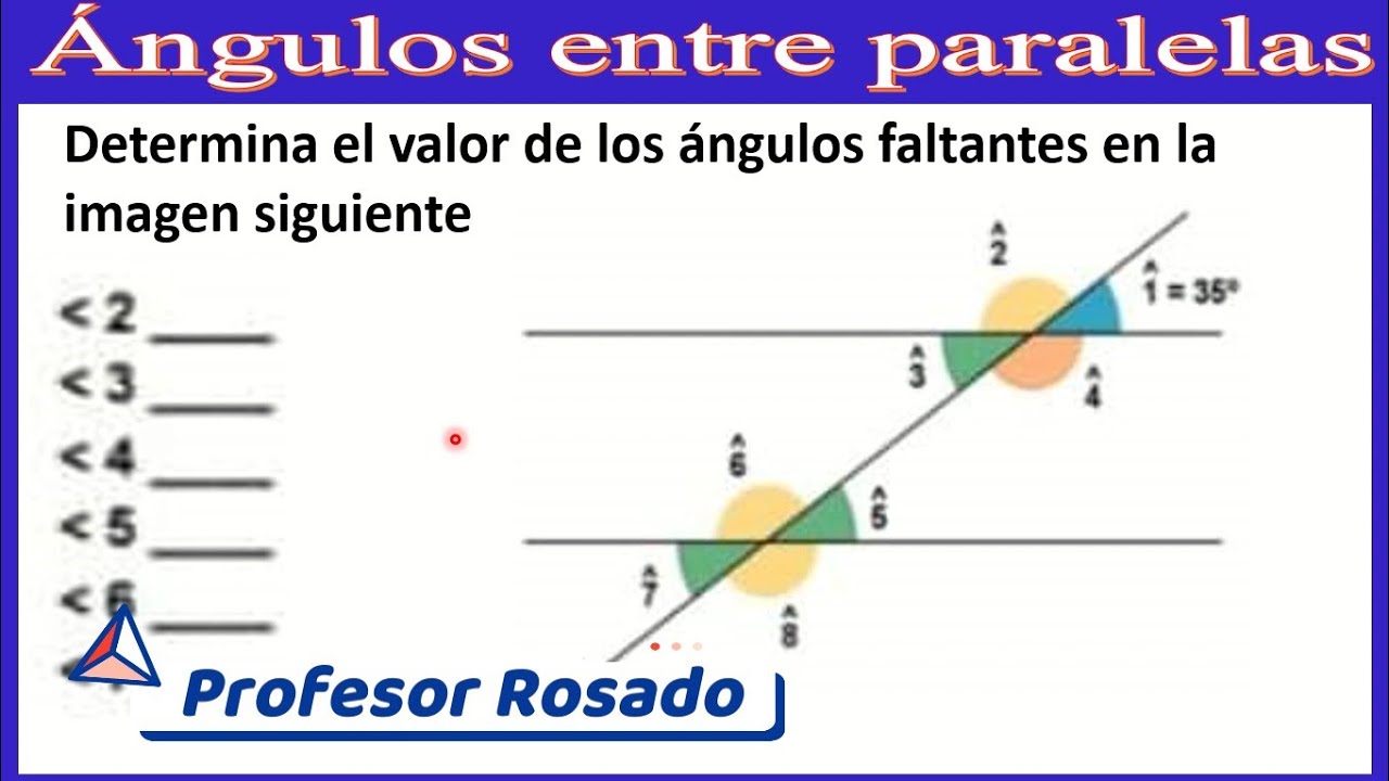 Ángulos entre dos líneas rectas paralelas y una línea secante - YouTube