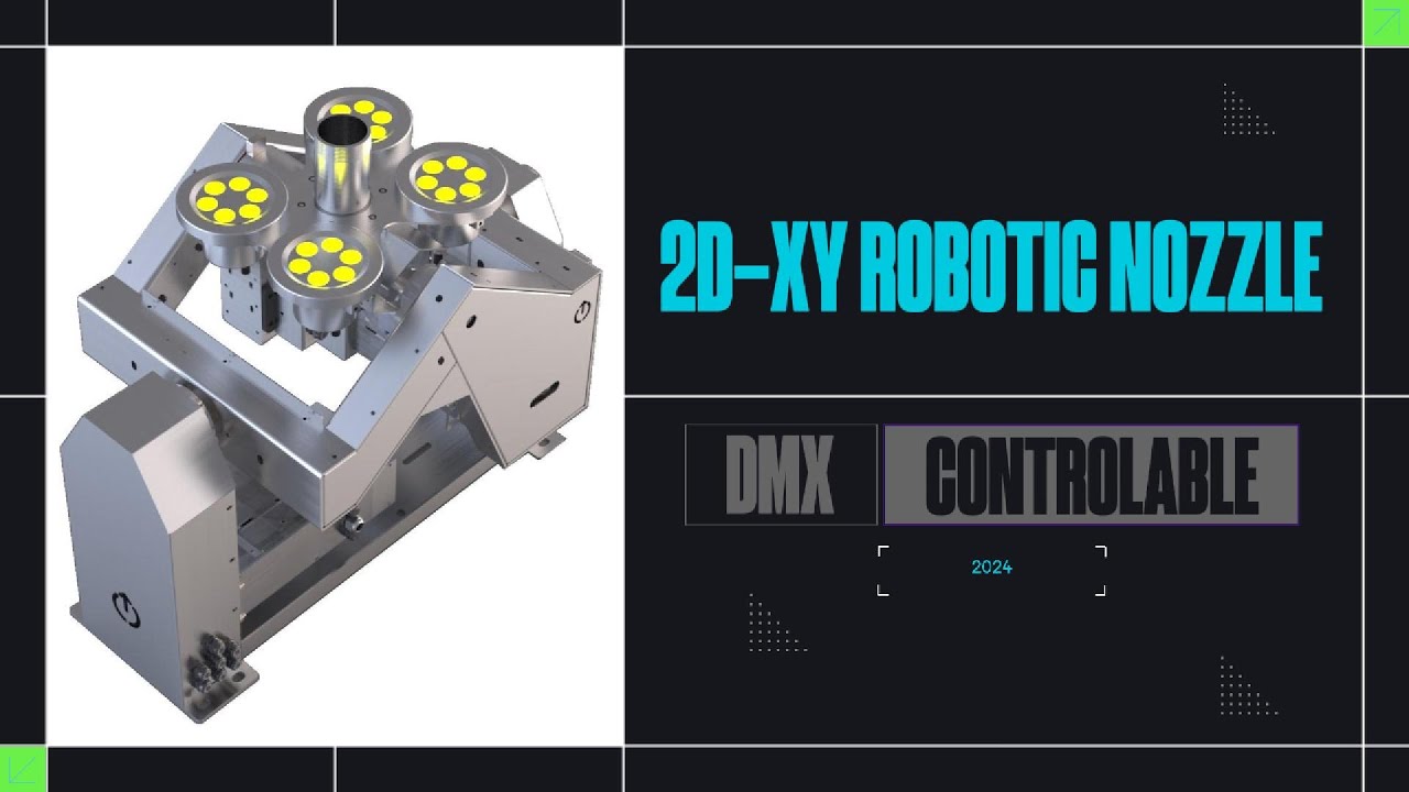 NEW PRODUCT 2024- 2D-XY Robotic nozzle, DMX controllable nozzle - YouTube