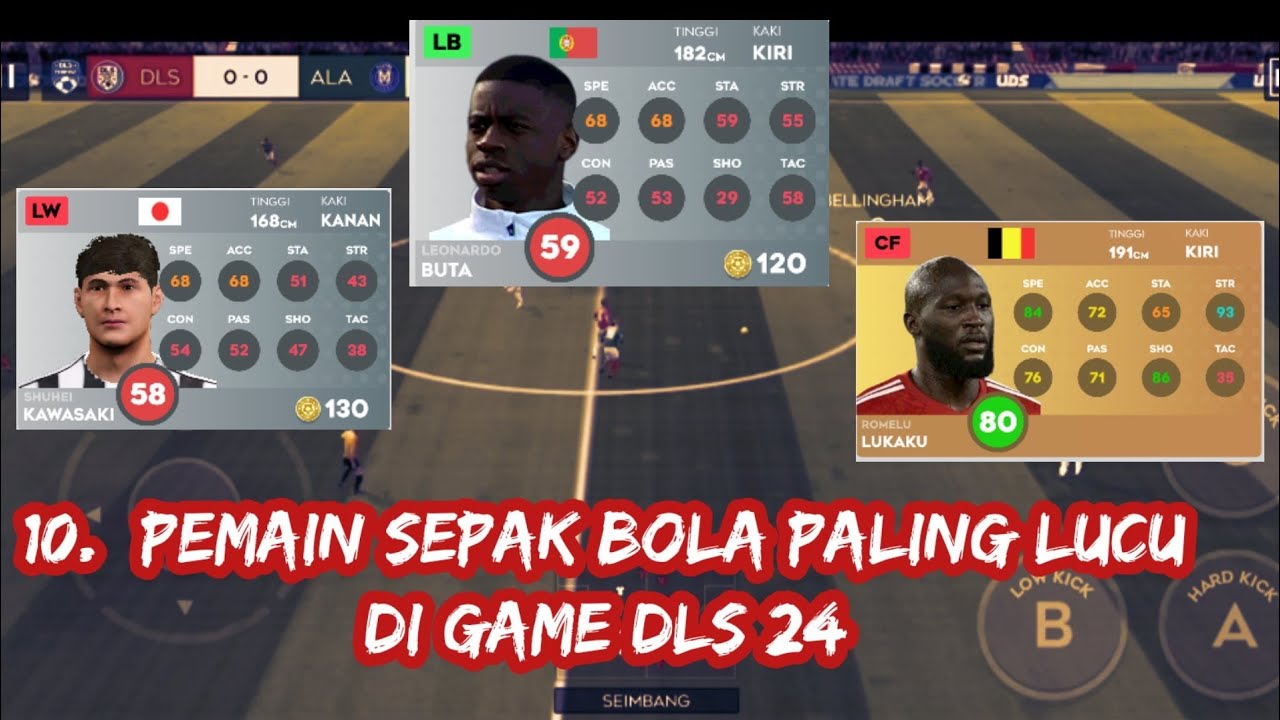 DLS 24|| 10 Pemain sepakbola paling lucu di Game DLS 24||Salah,Lukaku dan Cash. 😂 - YouTube