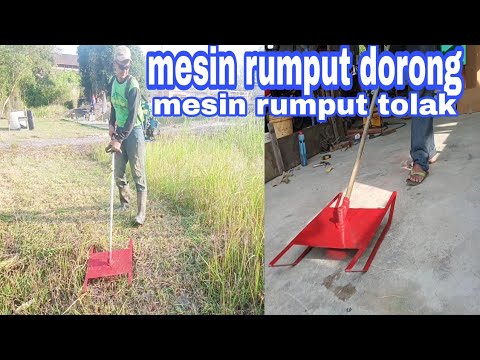 MESIN RUMPUT DORONG DARI MESIN RUMPUT GENDONG // I made a push lawn mower from a swing lawn mower