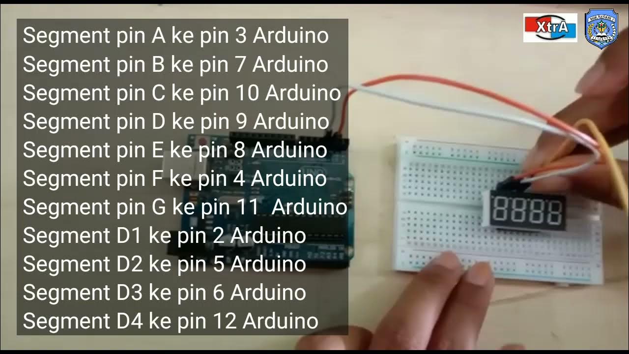 CARA MENGAKSES 7 SEGMENT 4 DIGIT MENGGUNAKAN ARDUINO UNO - YouTube