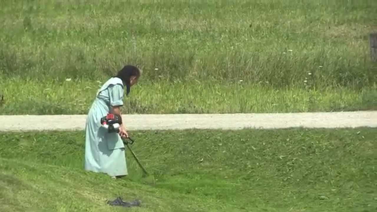Amish Lady Gets Sick And Tired Of Pulling Weeds By Hand - YouTube