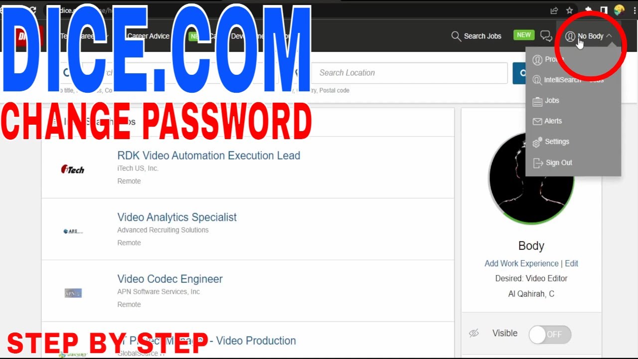 How To Change Your Password In Dice 🔴 - YouTube