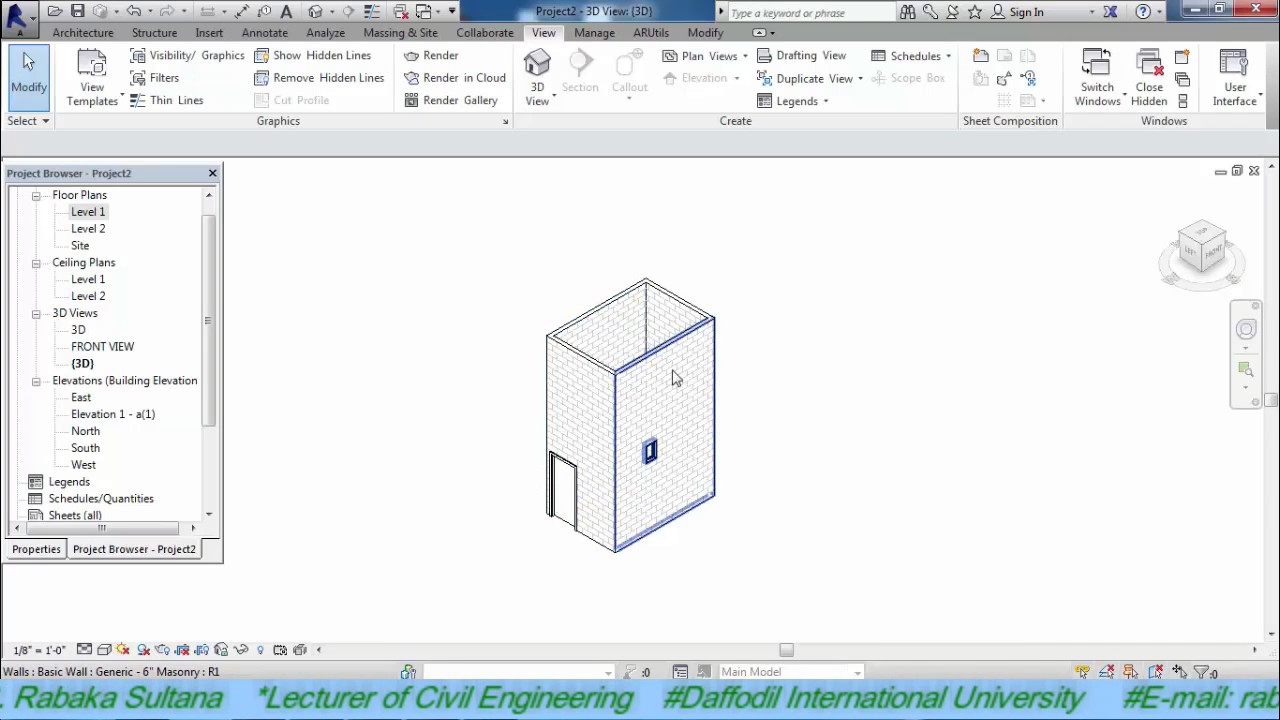 04. 3d view and view cube Revit 2014 bangla - YouTube