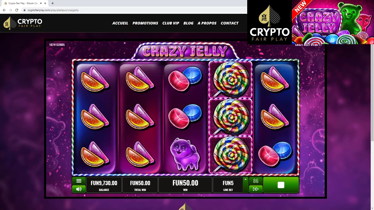 Play Crazy Jelly Slot Machine on CryptoFairPlay.com - YouTube