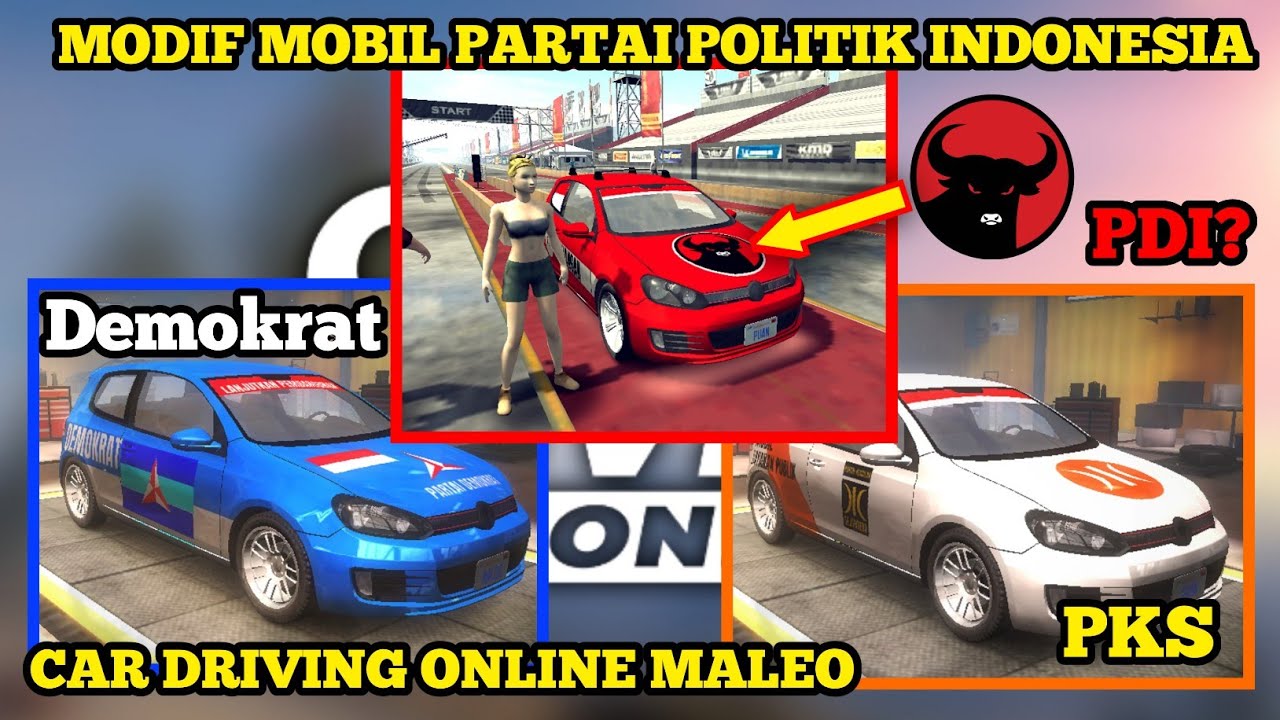 NYOBA BIKIN LIVERY MOBIL PARTAI POLITIK 🗿🗿 CAR DRIVING ONLINE MALEO ...