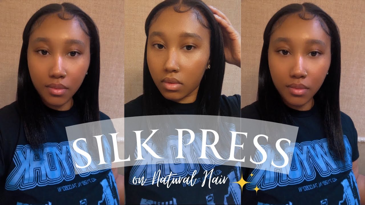 How I SILK PRESS My Natural Hair At Home | Tutorial + Products - YouTube