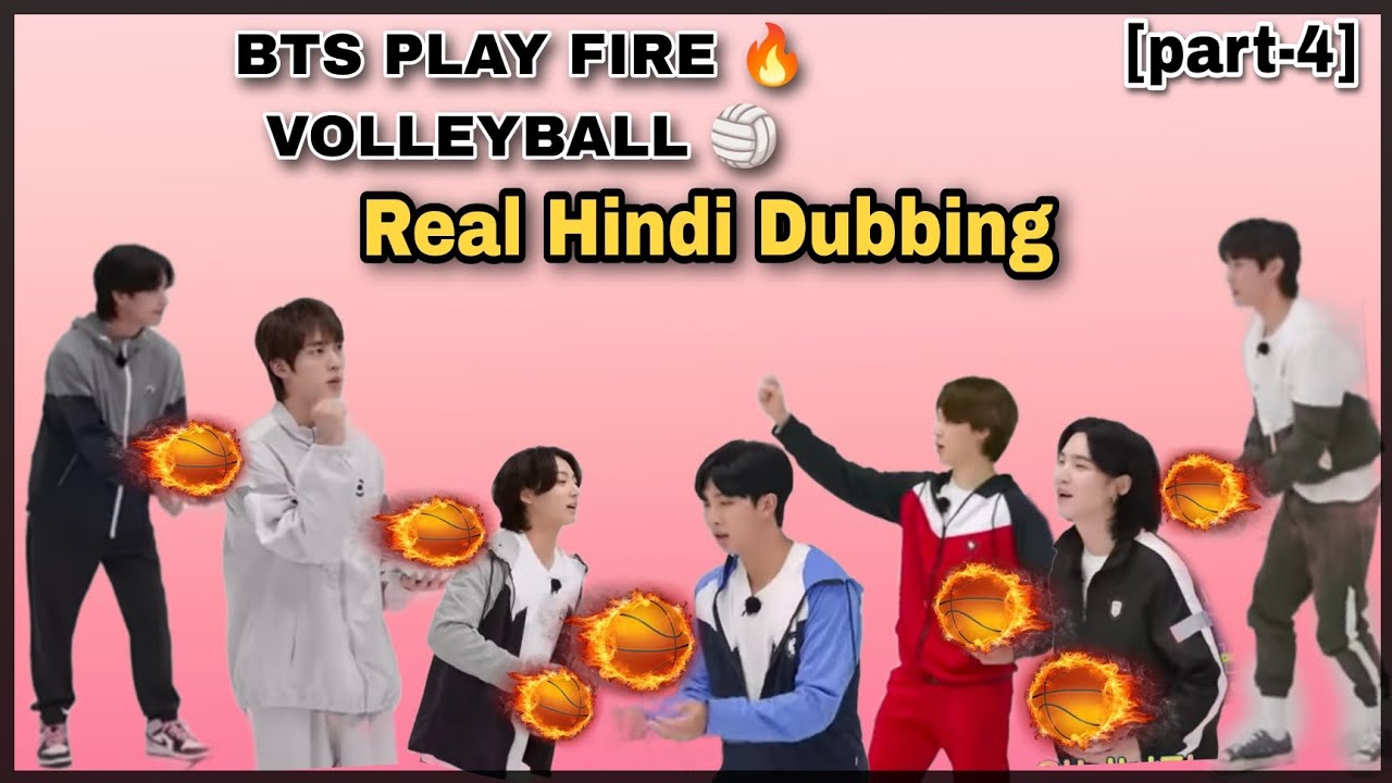 Bts play fire 🔥 volleyball 🏐 (mini field day ) \\ real hindi dubbing ...