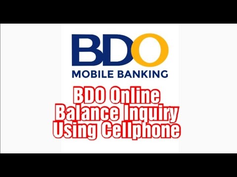 Paano mag inquire ng Balance sa BDO gamit ang Cellphone |How to enroll ...