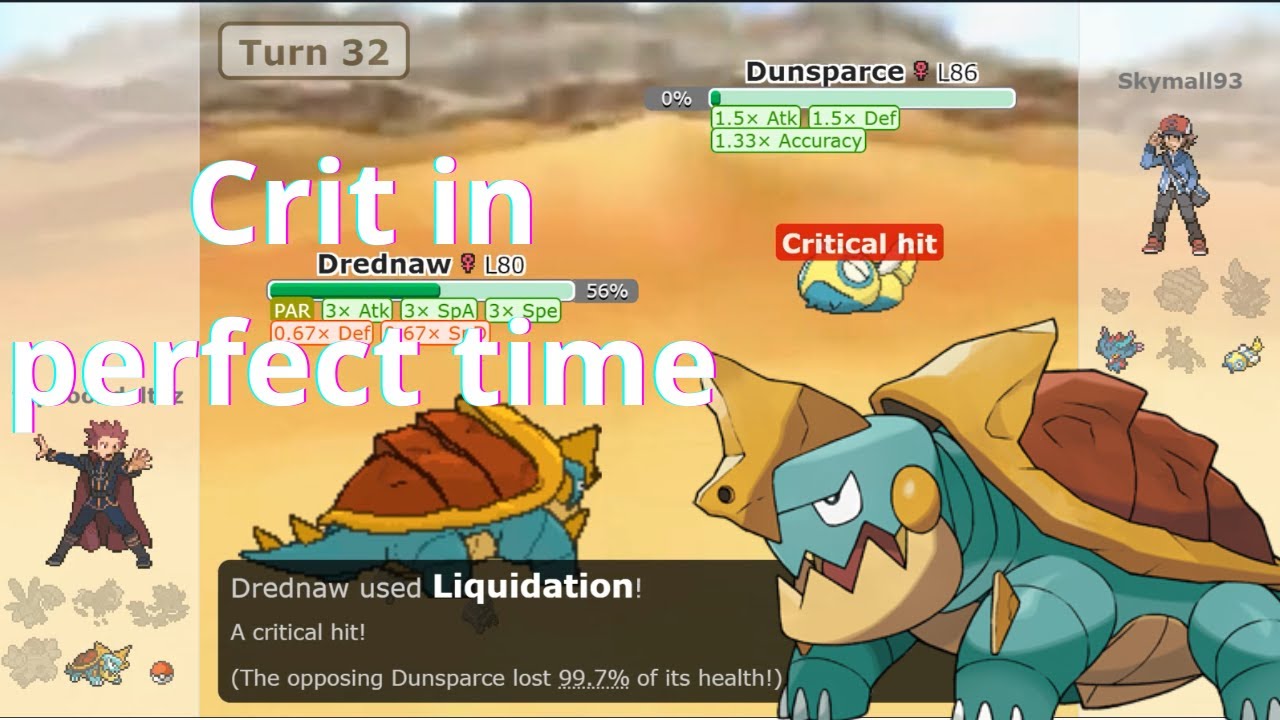 When you get a crit in the perfect time!!! | Pokemon Showdown Random ...