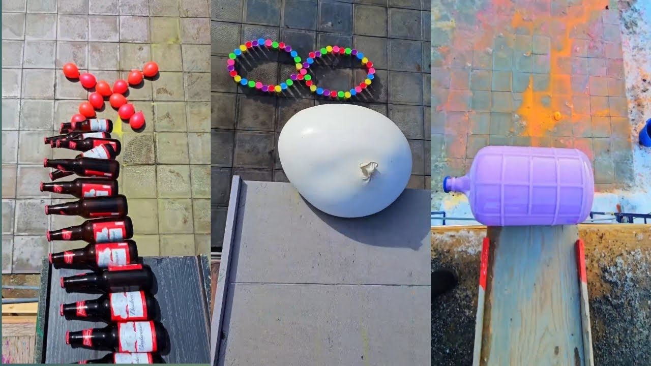 🎈Breaking Colourful Water Balloons | Balloons Drop From Roof 💥💫 - YouTube