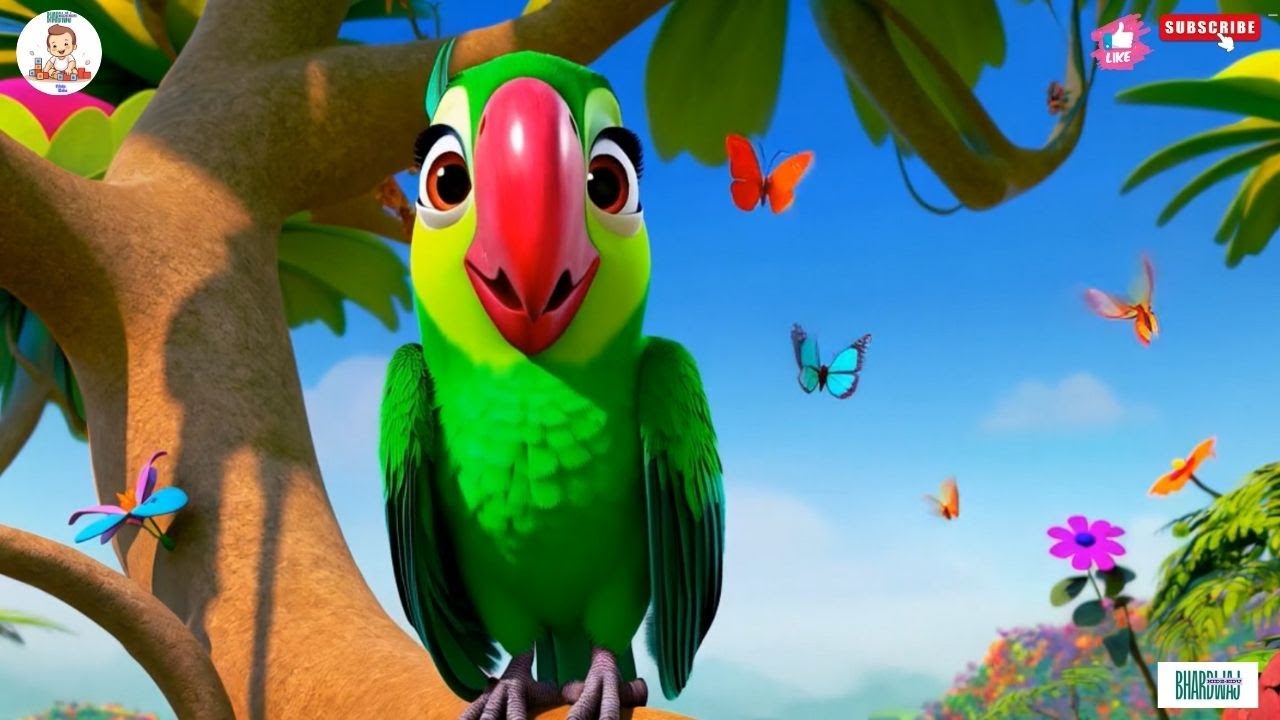 Main Tota Rhyme For Kids | तोते के साथ जादुई नृत्य और संगीत - YouTube