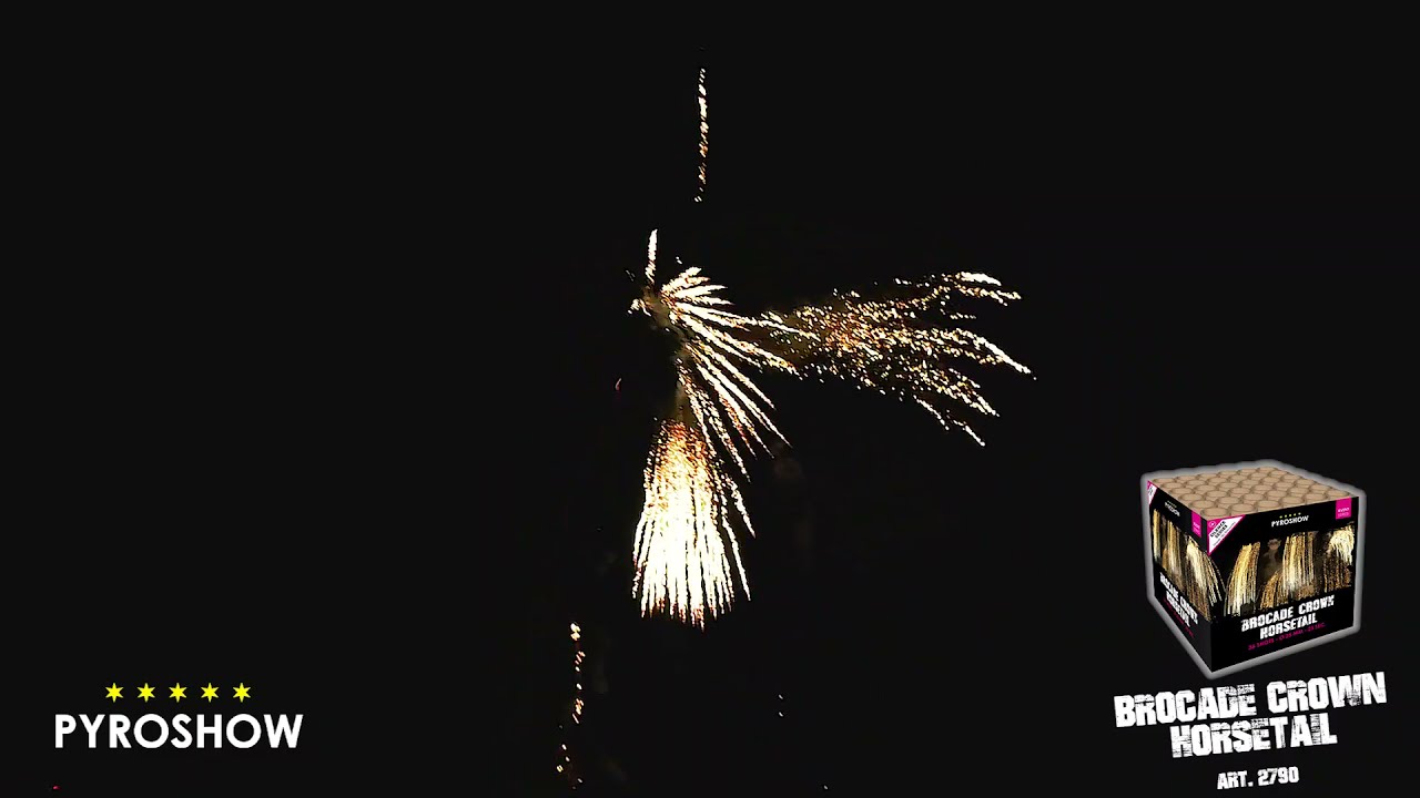 Zeus Fireworks Pro Range Brocade Crown Horsetail - 25 Shot Barrage ...