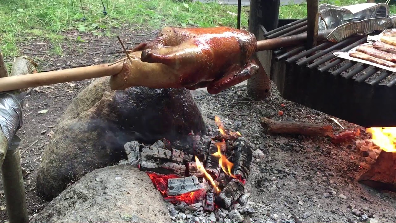 PinoyBushcraft - Roasting a duck over open fire. - YouTube