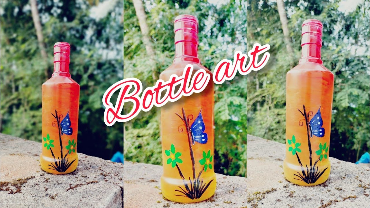 Bottle art | waste bottle Reuse idea | Bottle Decoration Ideas | Diy ...