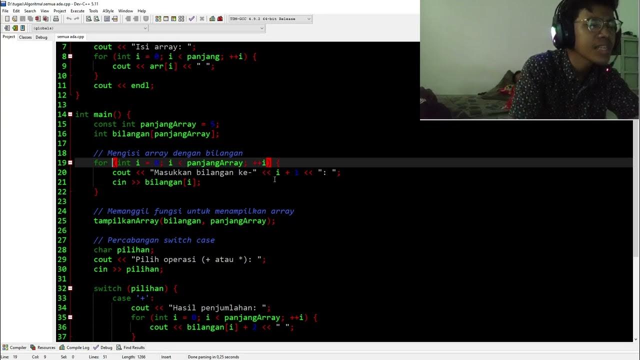 PROYEK UAS | ALGORITMA DAN PEMROGRAMAN | Percabangan, Perulangan, Array dan Function. - YouTube