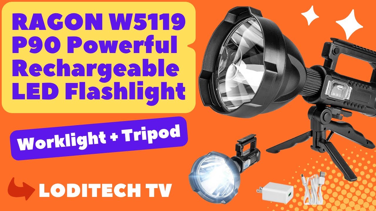 RAGON W5119 P90 POWERFUL RECHARGEABLE FLASHLIGHT - YouTube