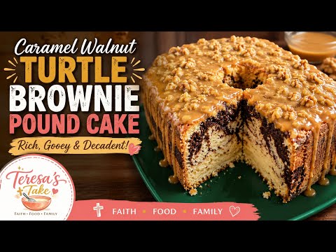     Caramel Walnut Turtle Brownie Pound Cake