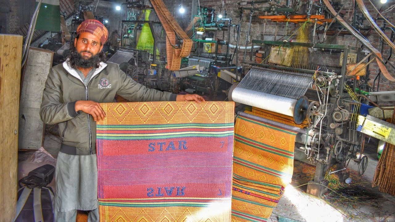 Skilled Process of Carpet Making From Plastic | Carpet Making Factory ...