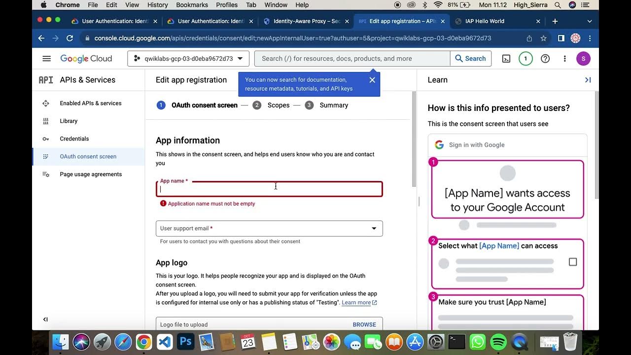 User Authentication "Identity Aware Proxy" - GSP499 - Cloud Computing - 31541Z6BA-Zoom - 2023 ...