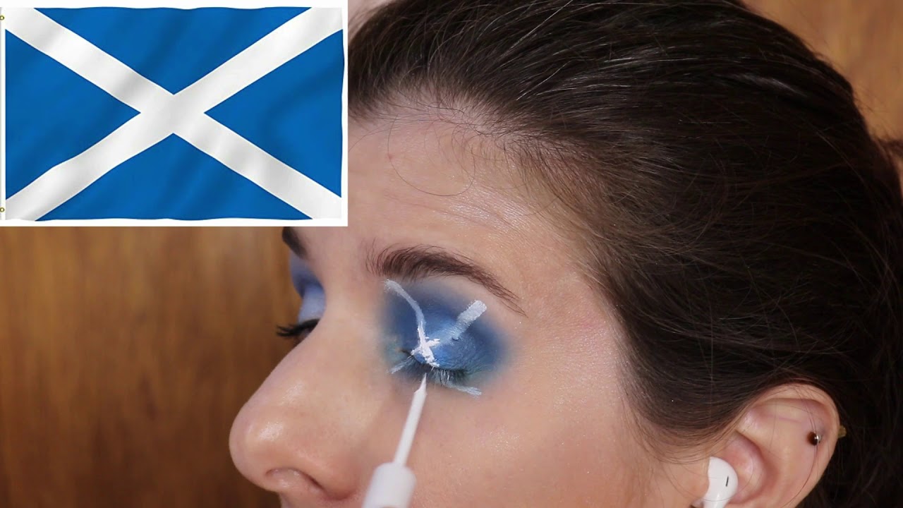Scottish Flag Makeup Looks! - YouTube