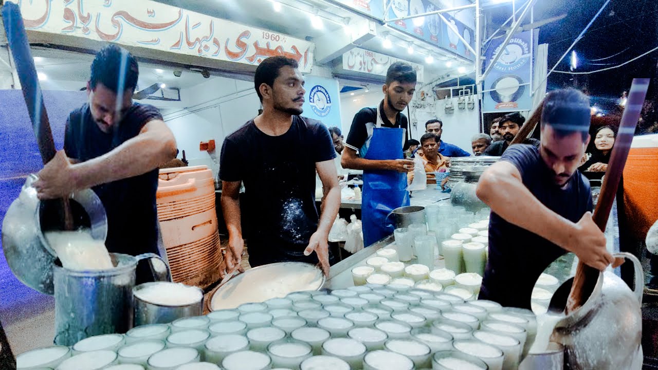 FAMOUS MAWA RABDI LASSI MAKING! Non Stop Huge Making Ajmeri Lassi ...