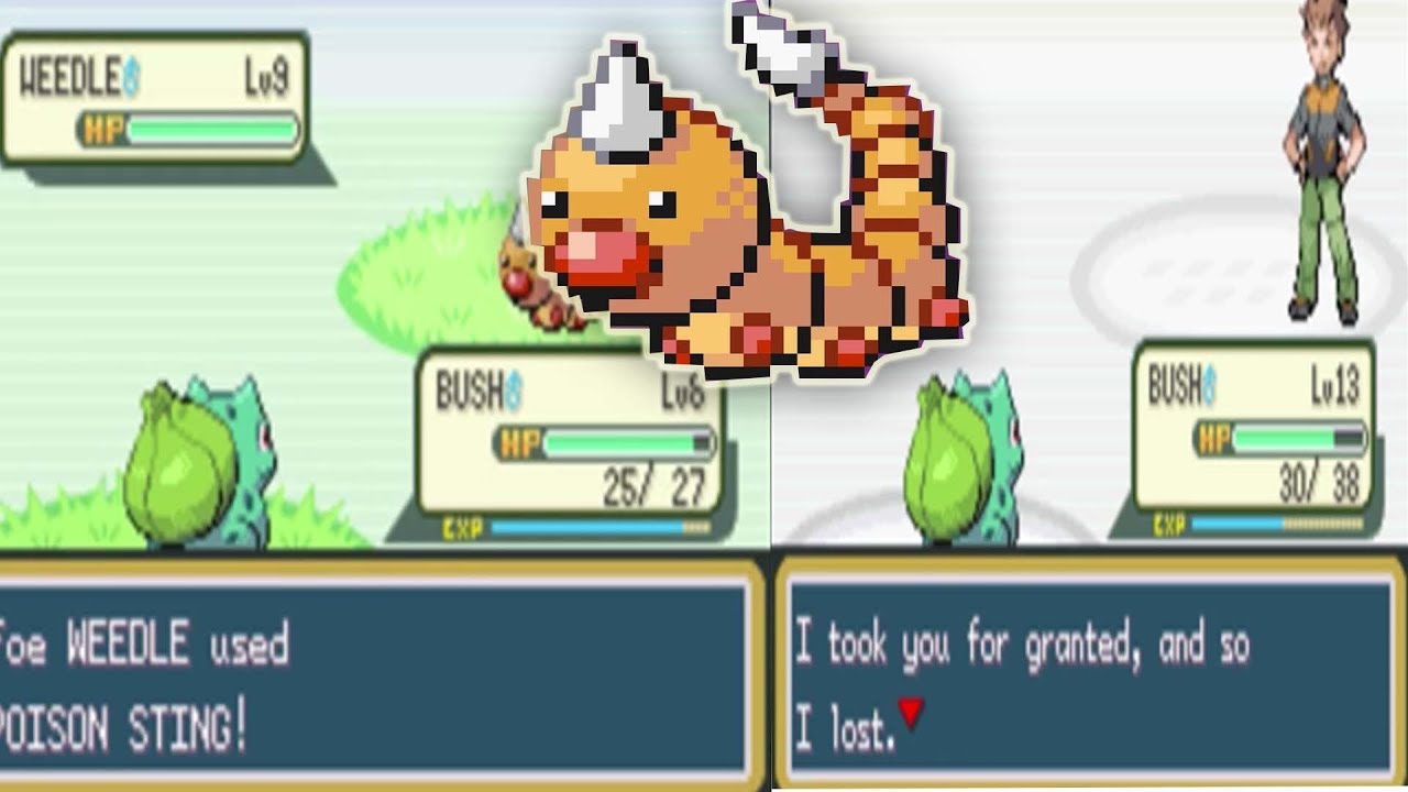 Pokemon Leaf Green (2) Attack on Weedle. I also did the first gym ...