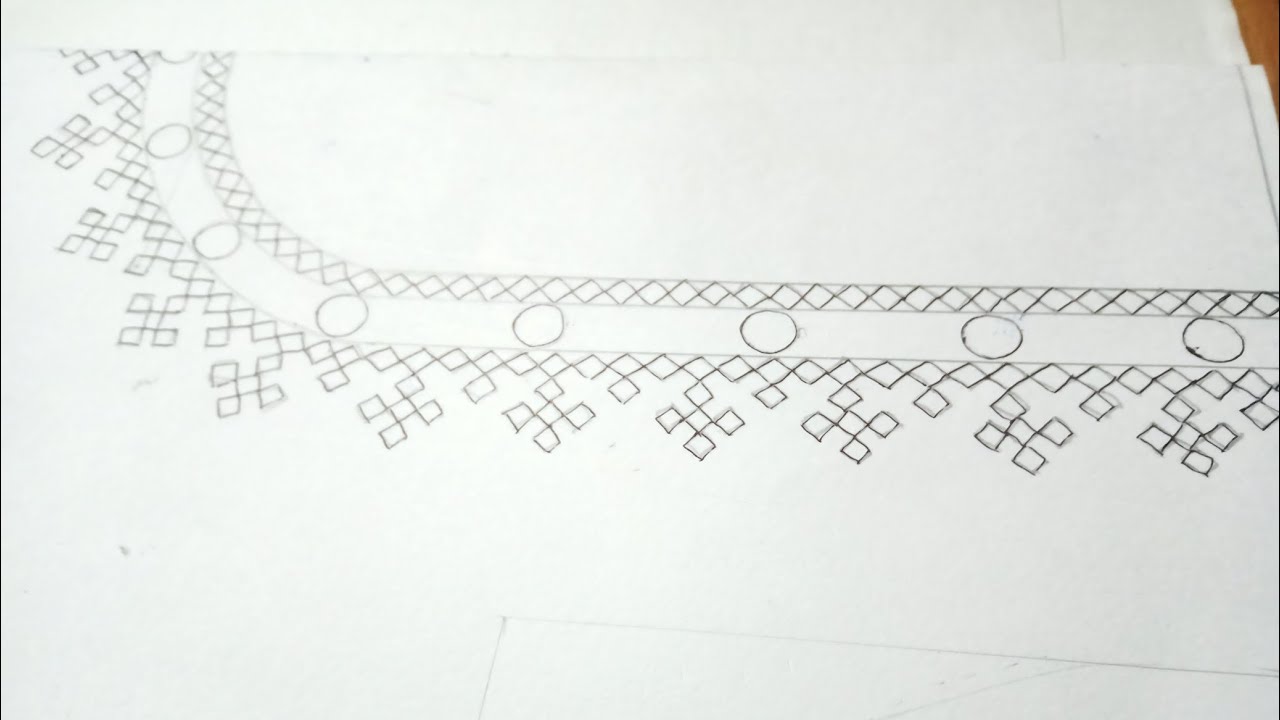 How to DRAW A blouse Neck line design with KUTCH WORK. - YouTube