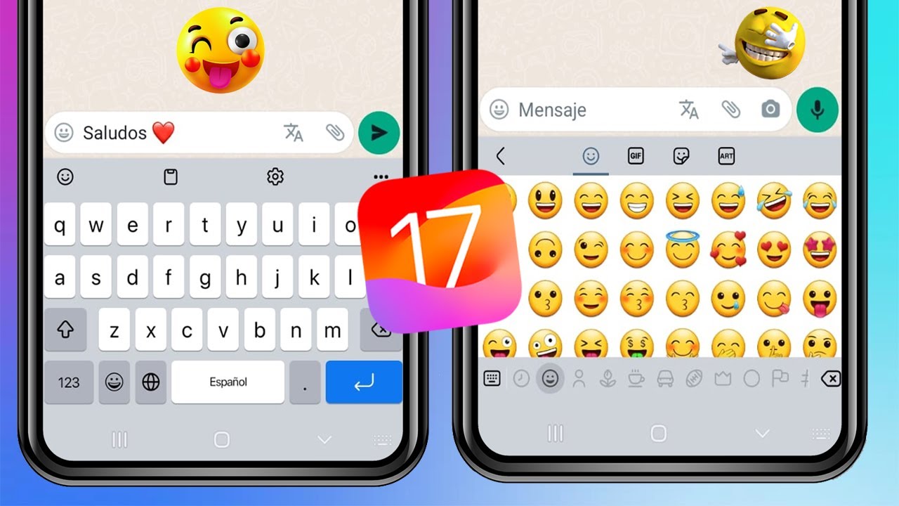 Teclado de iPhone para ANDROID con los Últimos Emojis de iOS 17 - YouTube
