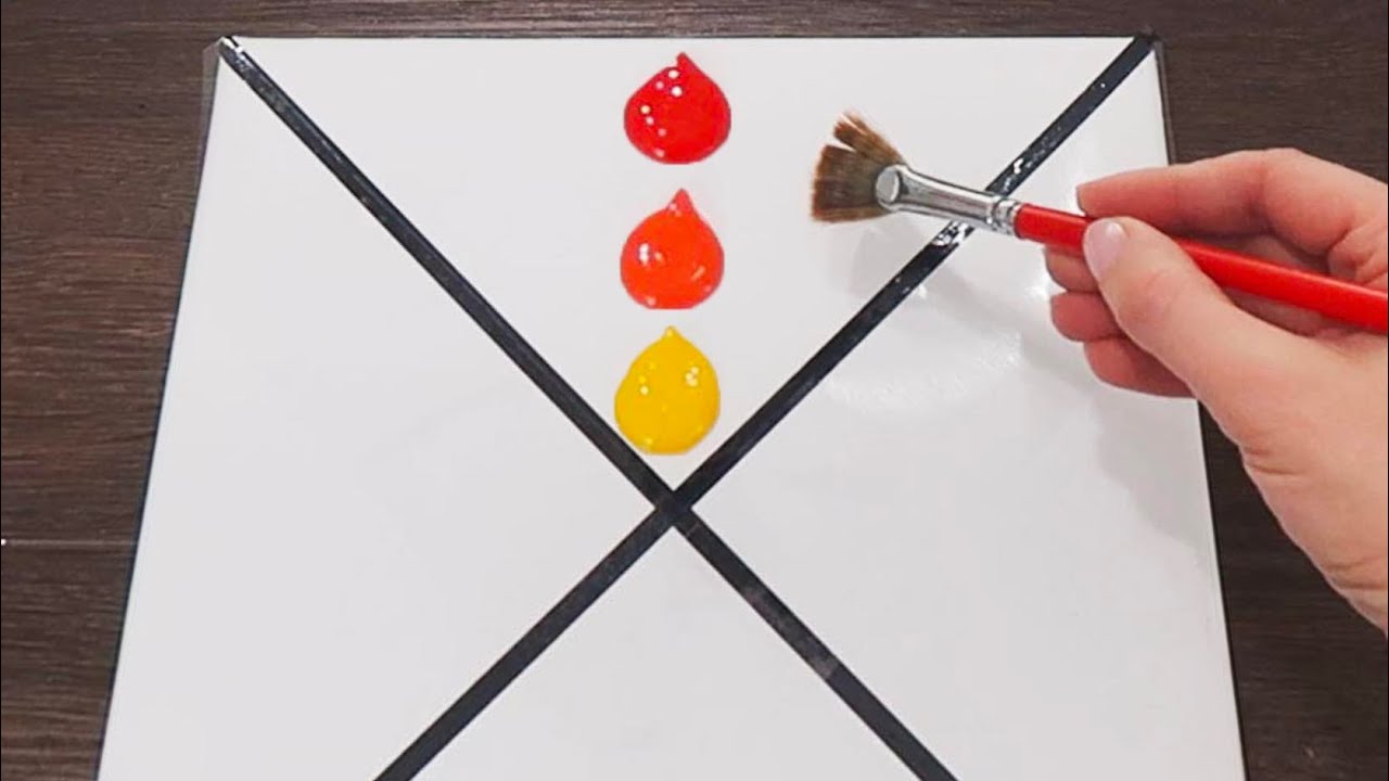 How to Draw an Easy Acrylic Rainbow Landscape - Painting Tutorial - YouTube