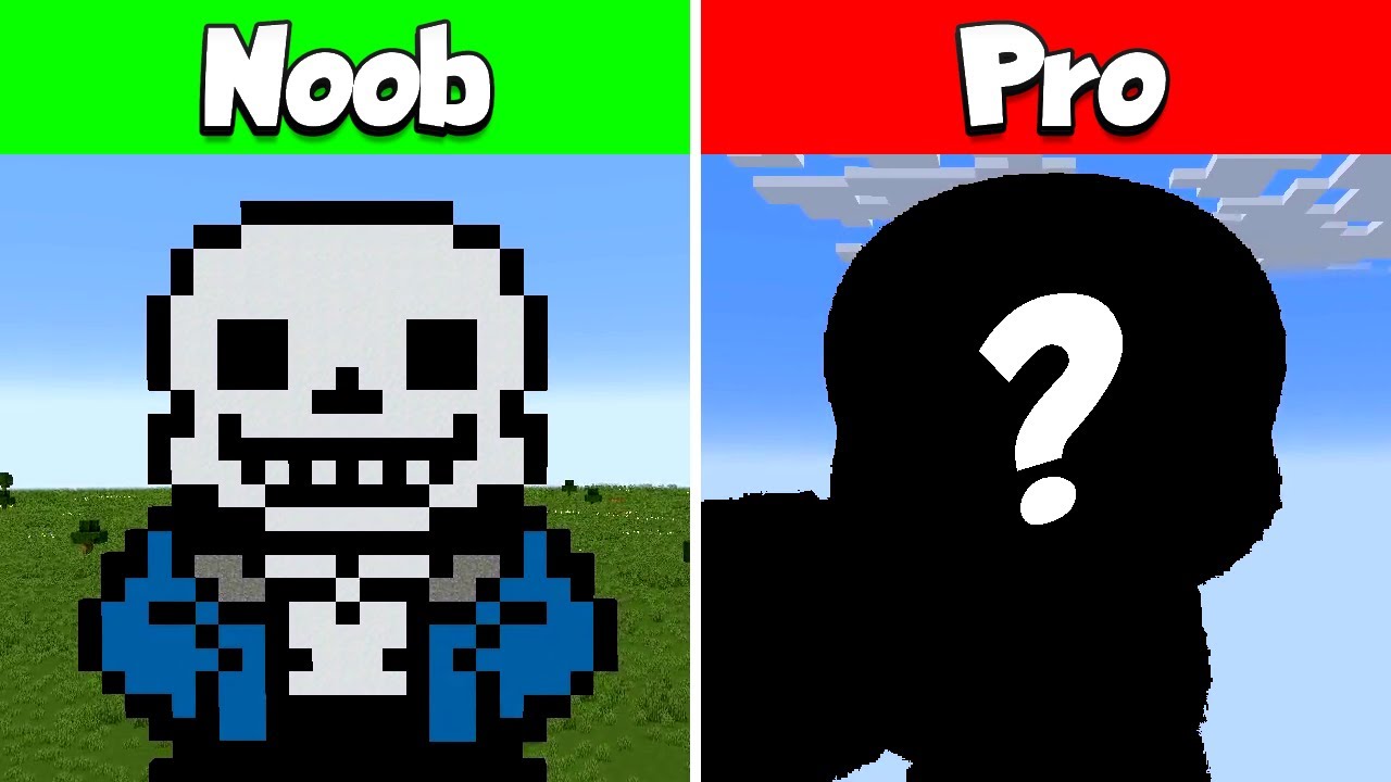Minecraft Sans (Undertale) Build Challenge - Noob vs Pro - YouTube