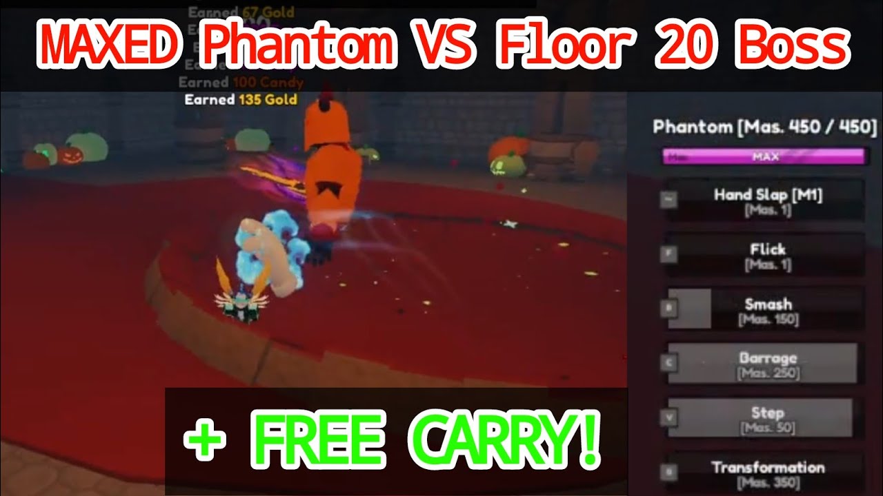 FREE CARRY! Maxed Phantom Element VS Floor 20 boss ( Halloween dungeon ...