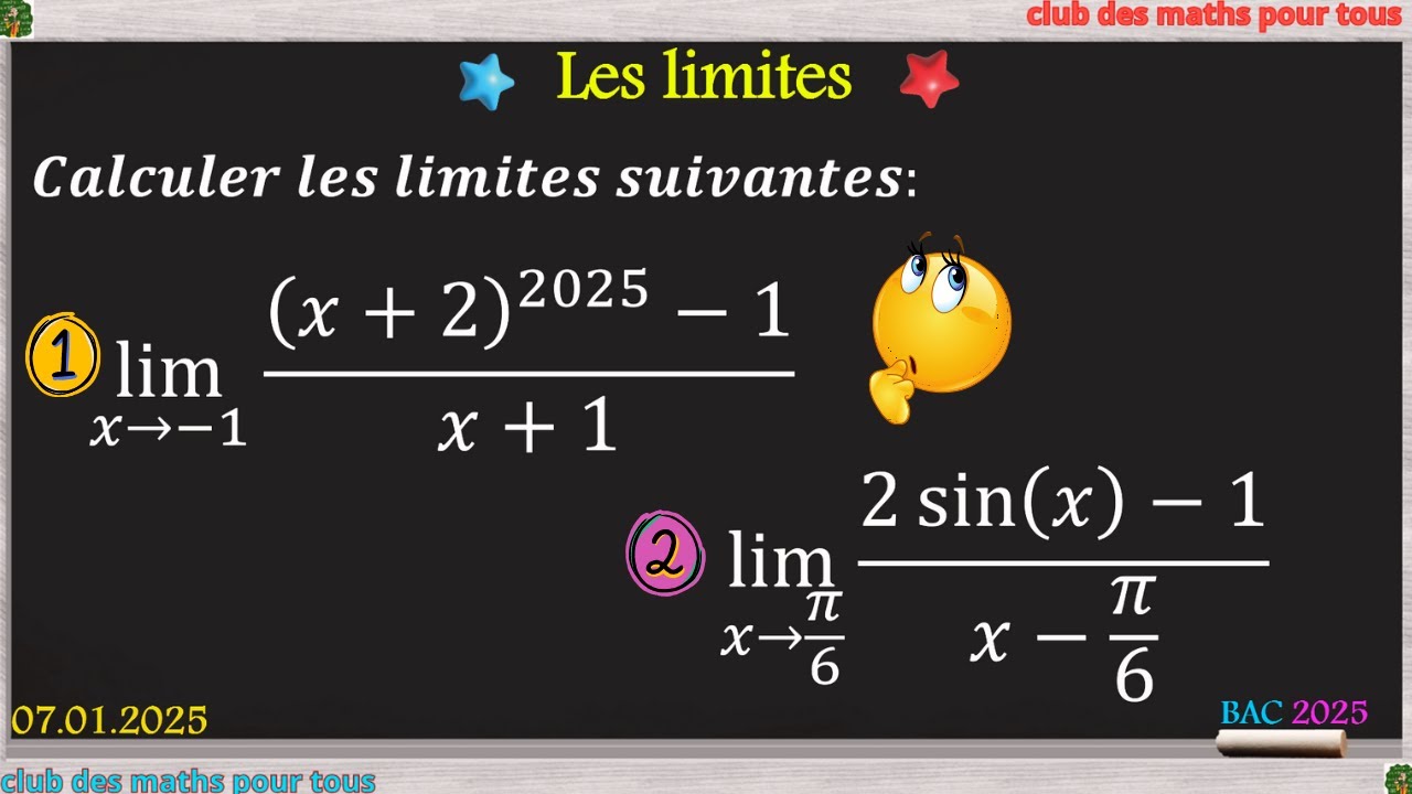 Les limites: Calculer une limite en exploitant la notion de dérivée en ...