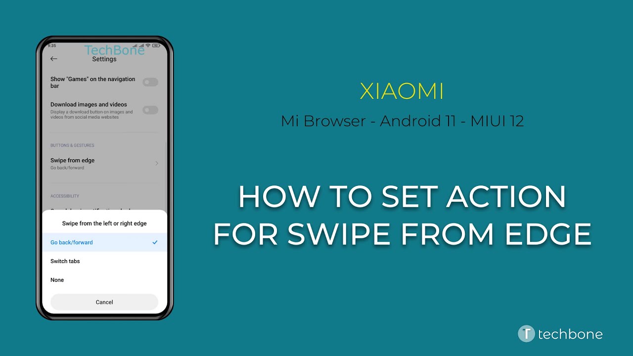 How to Set Action for Swipe from edge - Xiaomi Mi Browser [Android 11 ...