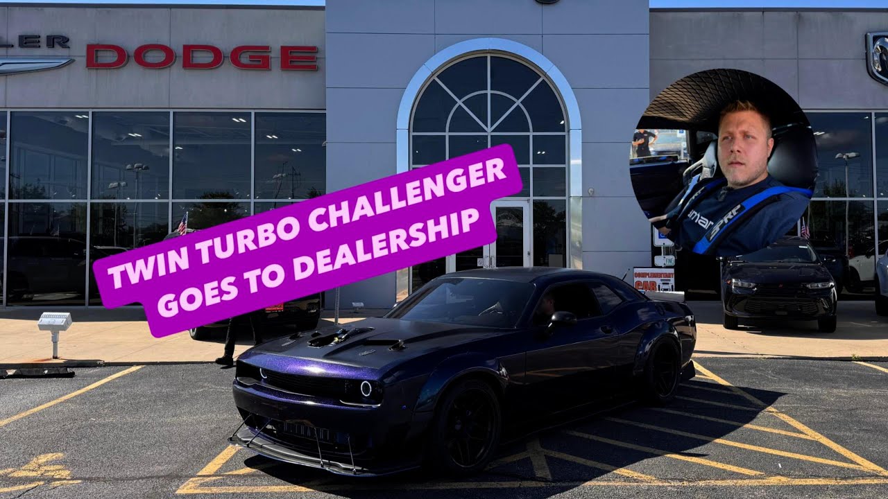 TWIN TURBO CHALLENGER GOES TO DEALERSHIP! - YouTube