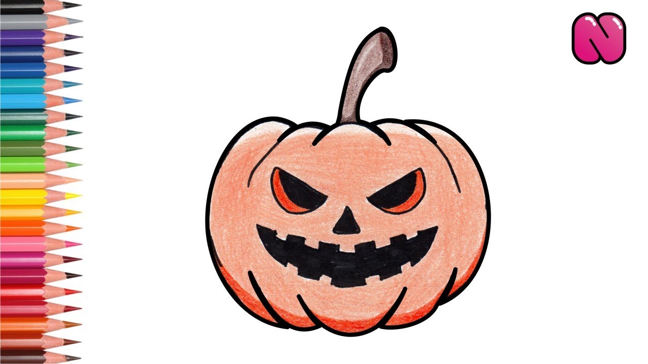 Labu Seram, Menggambar, Mewarnai Untuk Anak | Belajar Bahasa Inggris ...