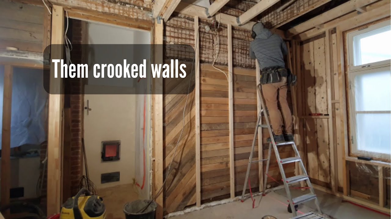 Straightening old walls. Fixing bad work. Framing. DIY. Bathroom and ...