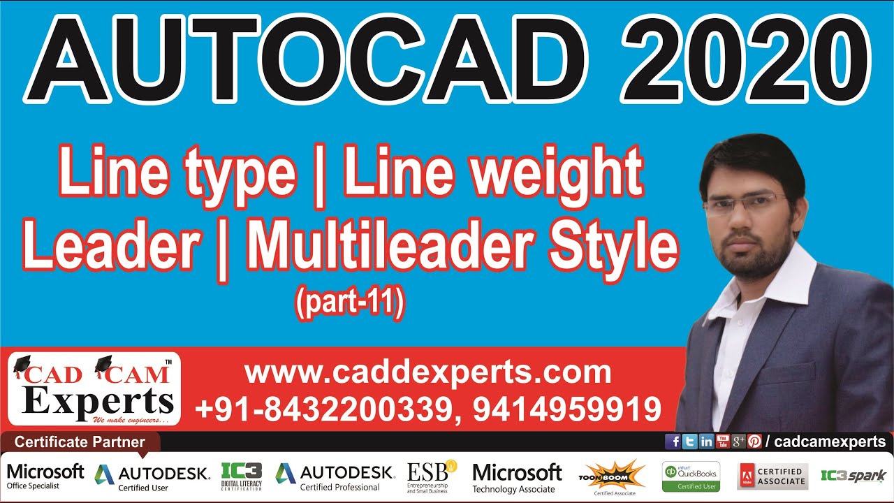 AutoCAD 2020 (Part-11) Line type | Line weight | Leader | Multileader ...