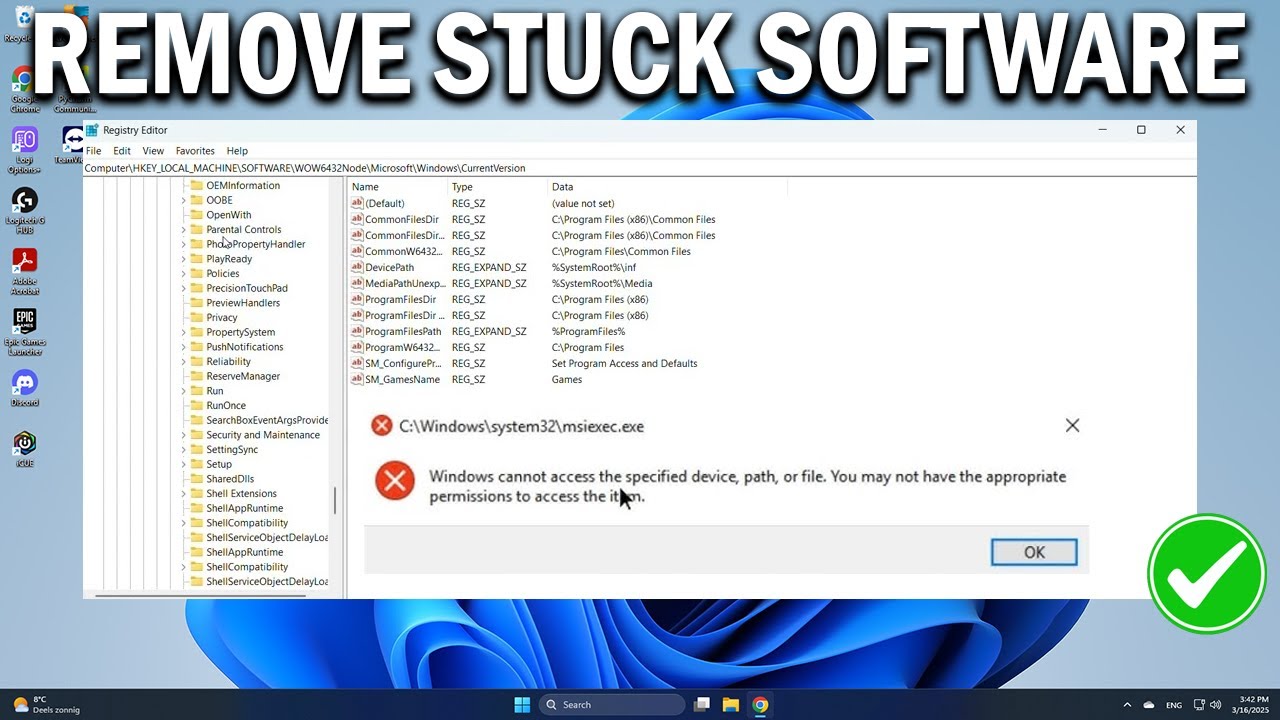 How To Remove Stuck Software from Apps & Features Uninstaller in ...