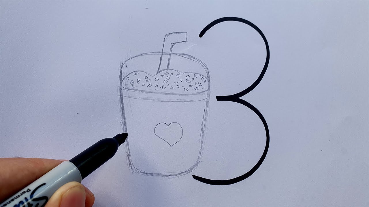 HOW TO DRAW A RABBIT WITH DRINKS FROM NUMBER 3 - YouTube