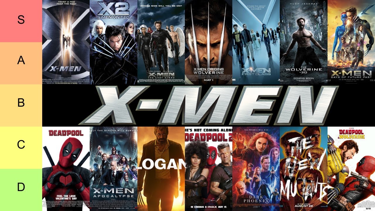 Ranking EVERY X-Men Movie (Including Deadpool & Wolverine) | Tier List ...