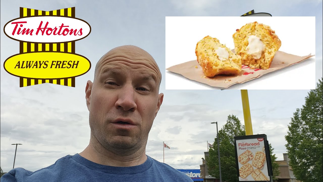 Tim Horton's New Lemon Poppyseed Cheesecake Muffin! - YouTube