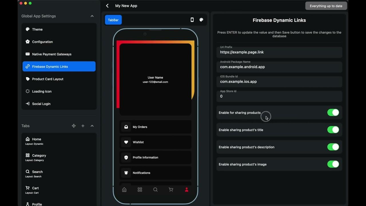 Firebase Dynamic Links settings | App Builder + WooStore Pro - YouTube